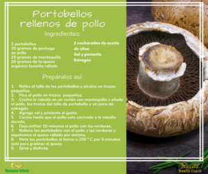 Portobellos rellenos de pollo. - Bienestar Infinito